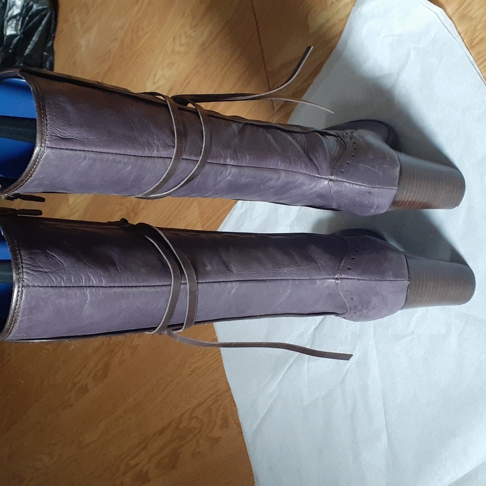 Alberto Fermani Tall Leather Heel Boots - Gem